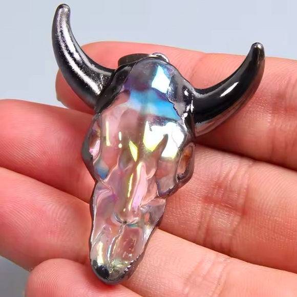Jewelry | Crystal Bull Horned Gothic Skull Cow Heifer Longhorn Western ...